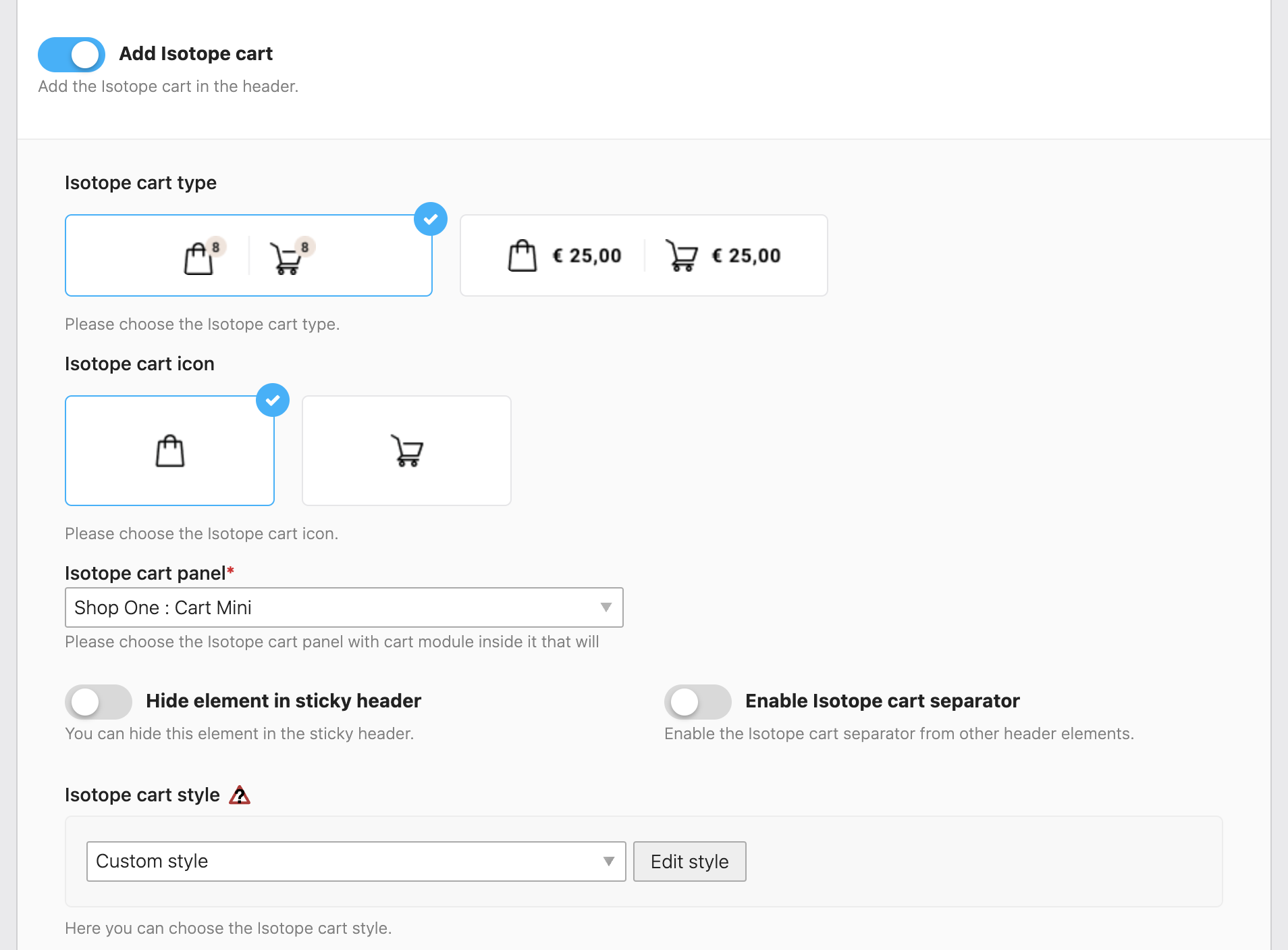 Isotope eCommerce guide - Veello Docs