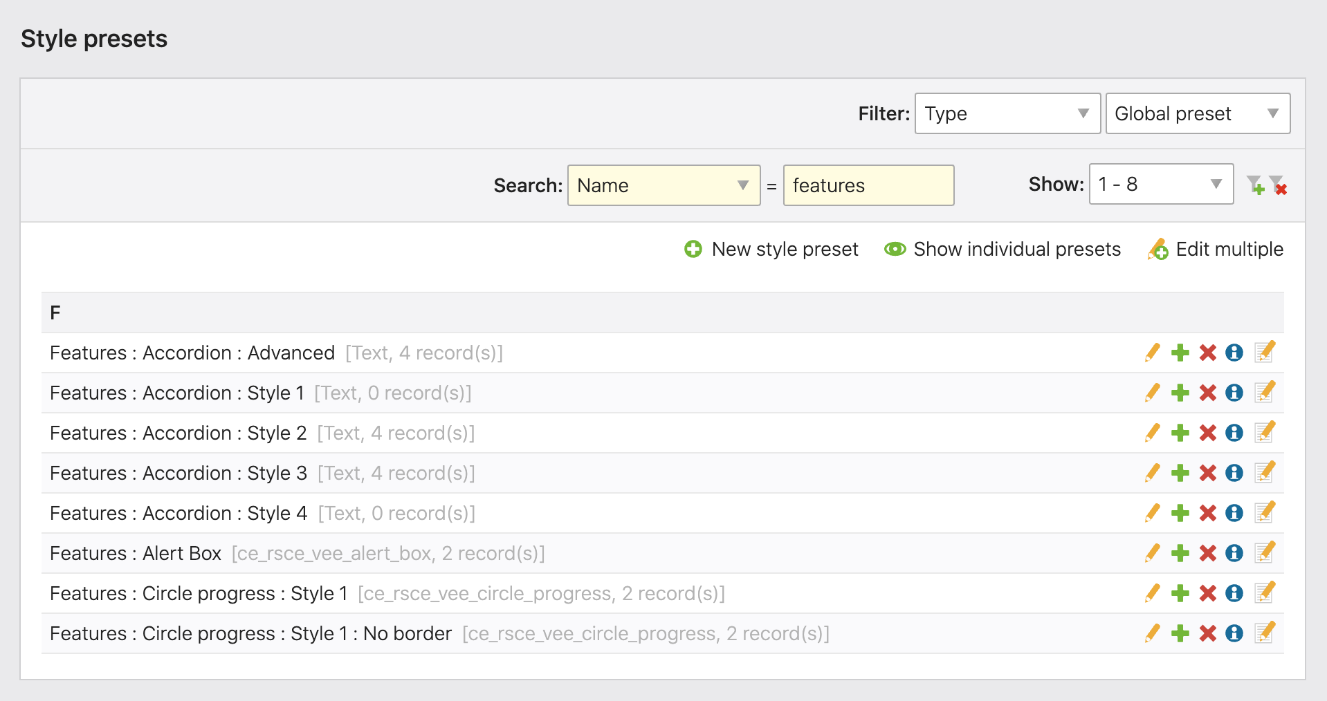 Style presets - Veello Docs